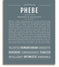 Phebe Personalized Name Meaning Art Prints – Name Stories
