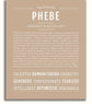 Phebe Personalized Name Meaning Art Prints – Name Stories