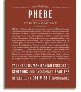 Phebe | Name Art Print – Name Stories