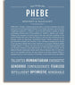 Phebe Personalized Name Meaning Art Prints – Name Stories