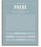 Phebe Personalized Name Meaning Art Prints – Name Stories