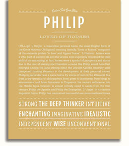 Philip Personalized Name Meaning Art Prints – Name Stories