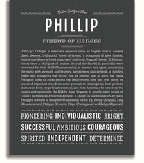 Phillip Personalized Name Meaning Art Prints – Name Stories