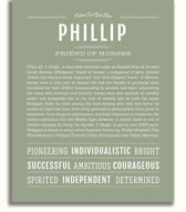Phillip Personalized Name Meaning Art Prints – Name Stories