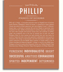 Phillip Personalized Name Meaning Art Prints – Name Stories