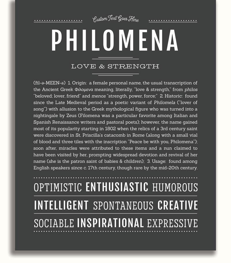 Philomena Personalized Name Meaning Art Prints – Name Stories