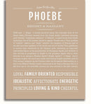 Phoebe | Name Art Print – Name Stories