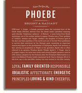 Phoebe Personalized Name Meaning Art Prints – Name Stories
