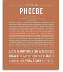 Phoebe | Name Art Print – Name Stories
