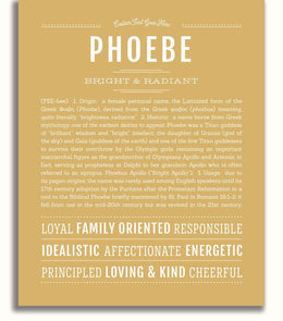 Phoebe | Name Art Print – Name Stories