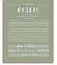 Phoebe Personalized Name Meaning Art Prints – Name Stories