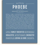 Phoebe | Name Art Print – Name Stories