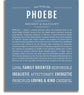 Phoebe Personalized Name Meaning Art Prints – Name Stories
