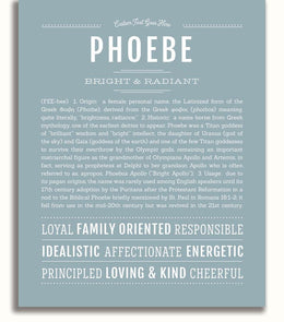 Phoebe | Name Art Print – Name Stories