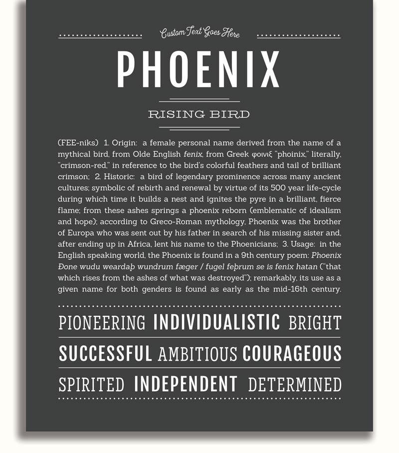 Phoenix (female) | Name Art Print – Name Stories