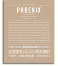 Phoenix Personalized Name Meaning Art Prints – Name Stories