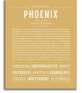 Phoenix Personalized Name Meaning Art Prints – Name Stories