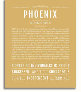 Phoenix (female) | Name Art Print – Name Stories