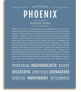 Phoenix (female) | Name Art Print – Name Stories