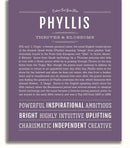 Phyllis Personalized Name Meaning Art Prints – Name Stories