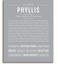 Phyllis | Name Art Print – Name Stories