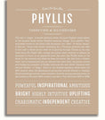 Phyllis | Name Art Print – Name Stories