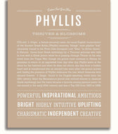Phyllis Personalized Name Meaning Art Prints – Name Stories