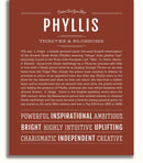 Phyllis | Name Art Print – Name Stories