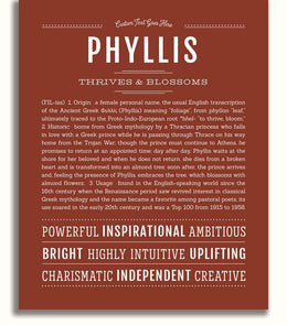 Phyllis Personalized Name Meaning Art Prints – Name Stories