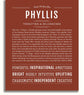 Phyllis Personalized Name Meaning Art Prints – Name Stories