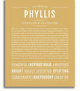 Phyllis | Name Art Print – Name Stories