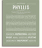 Phyllis Personalized Name Meaning Art Prints – Name Stories