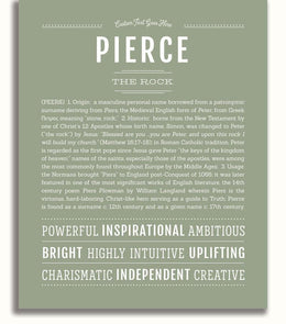 Pierce Personalized Name Meaning Art Prints – Name Stories