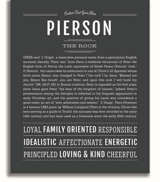 Pierson | Name Art Print – Name Stories