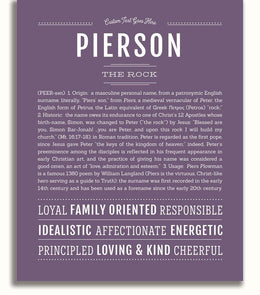 Pierson | Name Art Print – Name Stories