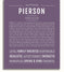 Pierson Personalized Name Meaning Art Prints – Name Stories