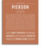 Pierson Personalized Name Meaning Art Prints – Name Stories