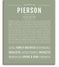 Pierson Personalized Name Meaning Art Prints – Name Stories