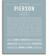 Pierson Personalized Name Meaning Art Prints – Name Stories