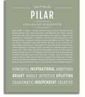 Pilar Personalized Name Meaning Art Prints – Name Stories