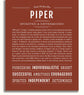 Piper Personalized Name Meaning Art Prints – Name Stories
