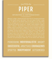 Piper Personalized Name Meaning Art Prints – Name Stories
