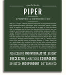 Piper Personalized Name Meaning Art Prints – Name Stories