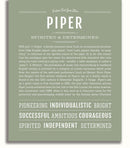 Piper Personalized Name Meaning Art Prints – Name Stories