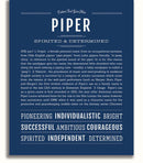 Piper Personalized Name Meaning Art Prints – Name Stories
