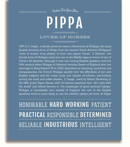 Pippa Personalized Name Meaning Art Prints – Name Stories
