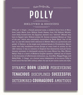 Polly Personalized Name Meaning Art Prints – Name Stories