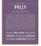 Polly Personalized Name Meaning Art Prints – Name Stories
