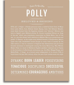 Polly Personalized Name Meaning Art Prints – Name Stories