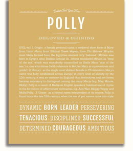 Polly Personalized Name Meaning Art Prints – Name Stories